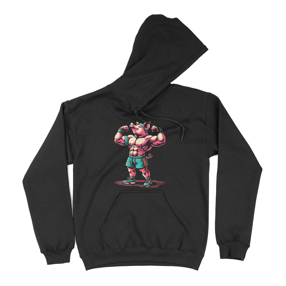 Bold Muscle Pig Graphic Hoodie for Confident Style