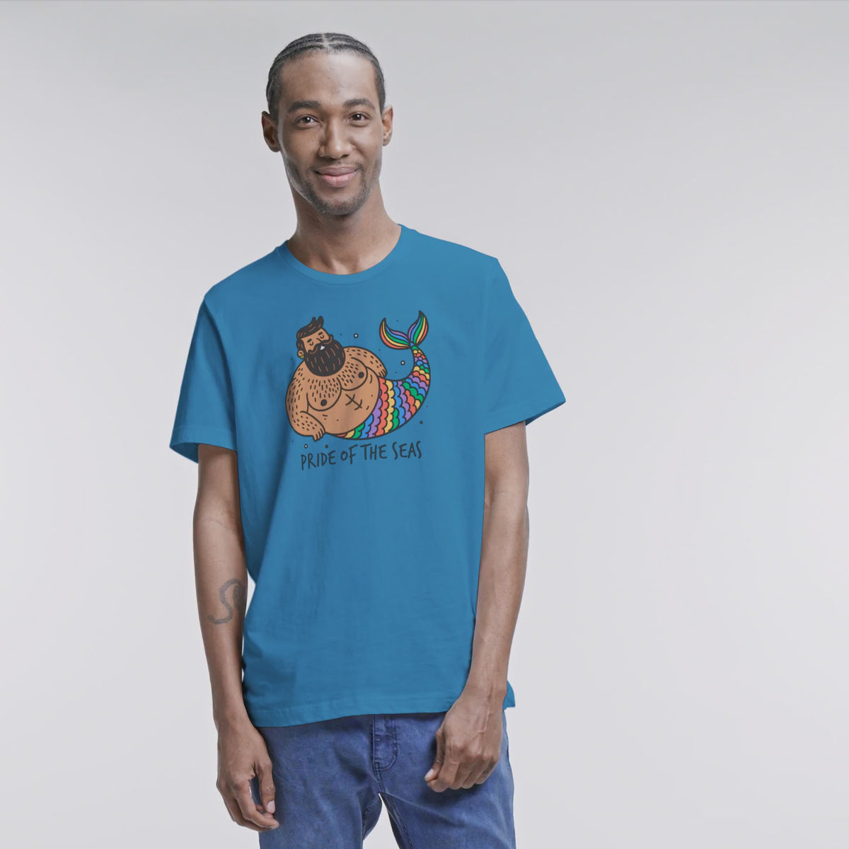 Pride of the Seas Bearded Merman Tee – LGBTQ+ Fantasy T-Shirt