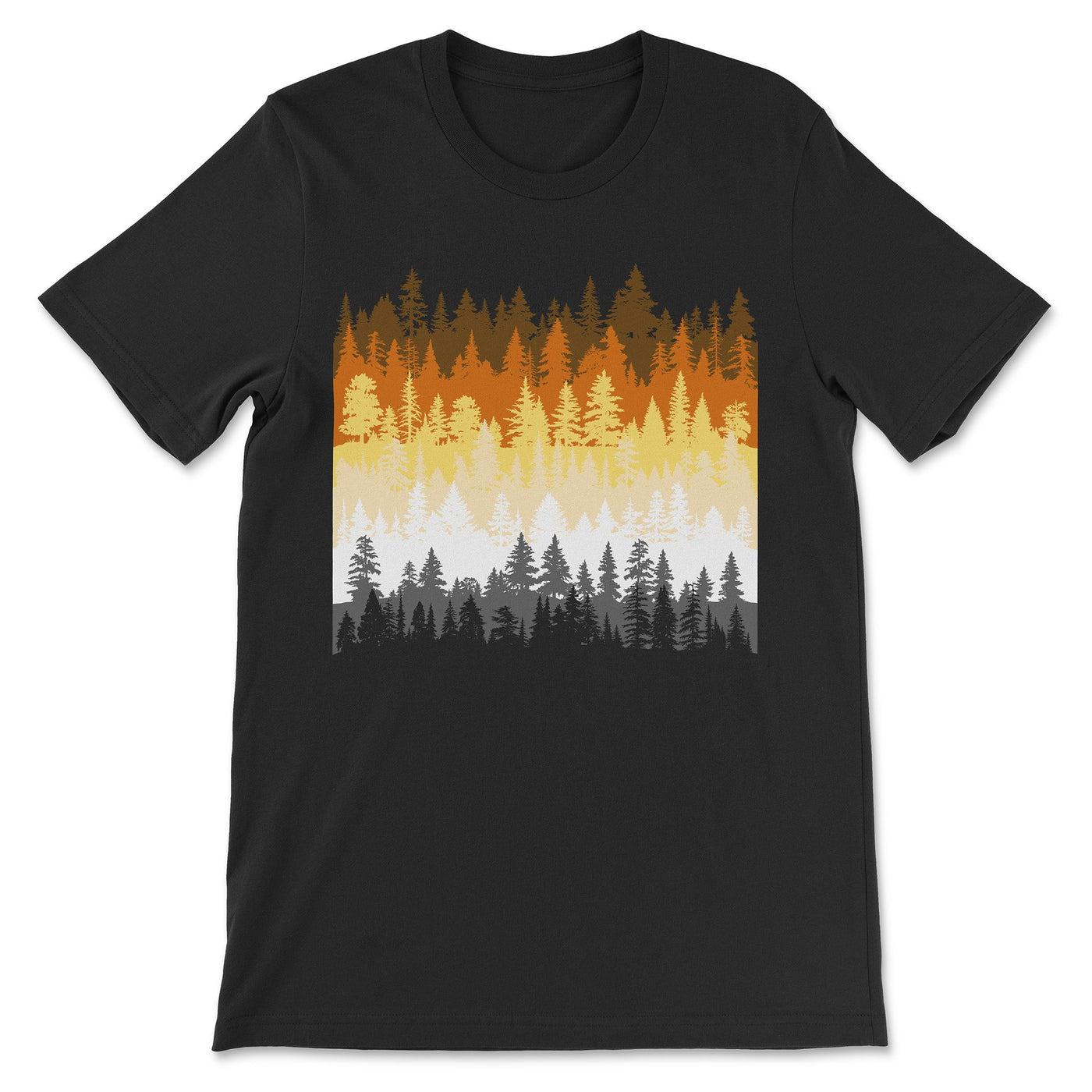 "Forest Silhouette in Bear Pride Colors" T-Shirt for Gay Bears