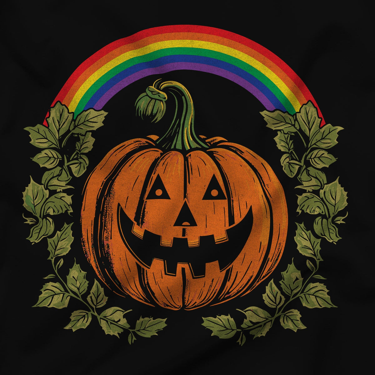 Pride Pumpkin Rainbow Jack-O-Lantern T-Shirt – Halloween & Pride